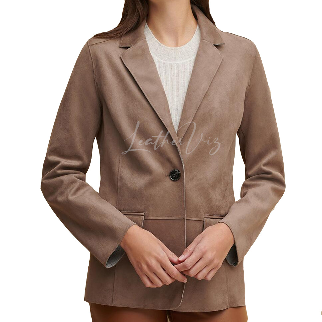 SINGLE BUTTON CLOUSER WOMEN LEATHER BLAZER – LeatherViz- Latest In Fashion